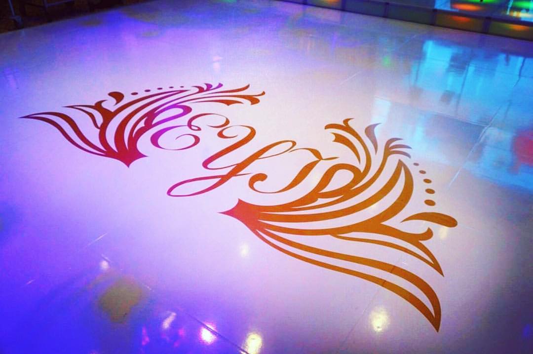 Dance Floor Vinyl Wraps – Sparklers/Fireworks for Weddings